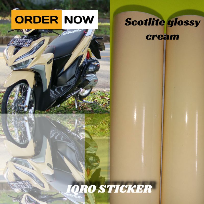 Jual SKOTLET MOTOR CREAM BEIGE STIKER SCOTLITE KREM MERK PROFIX ...