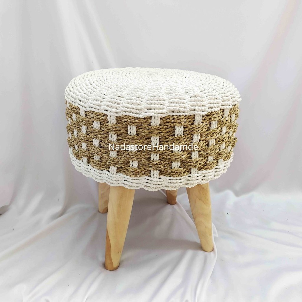 Jual Kursi anyaman stool jamur seagrass Kaki Lancip Diameter 42 Tinggi ...