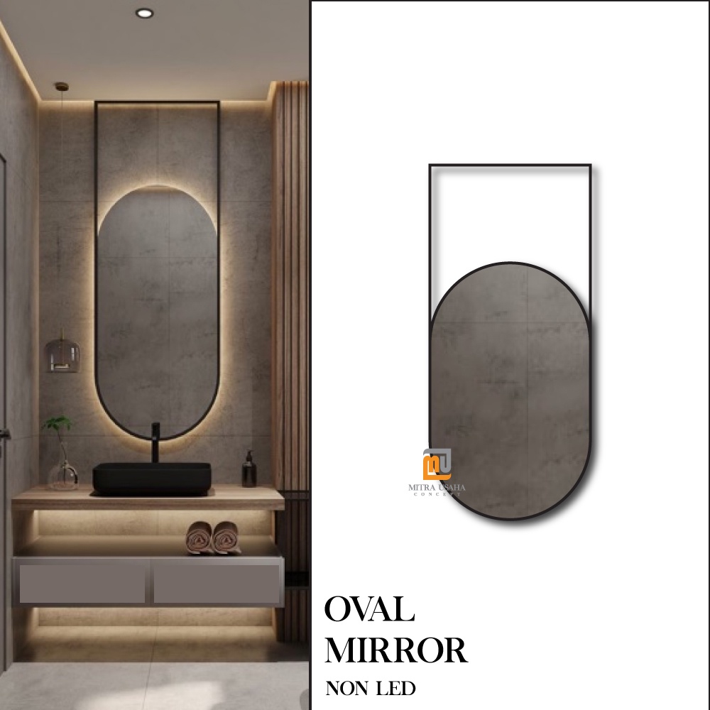 Jual Pigura Oval Gantung 50x80 cm, Cermin oval besi, Pigura minimalis ...