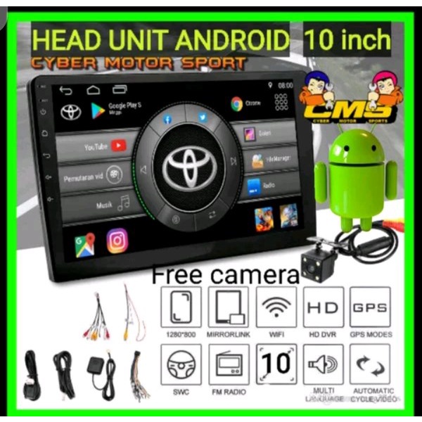 Jual Head Unit Android 10 inch. double din Android. Player lcd 10inch ...
