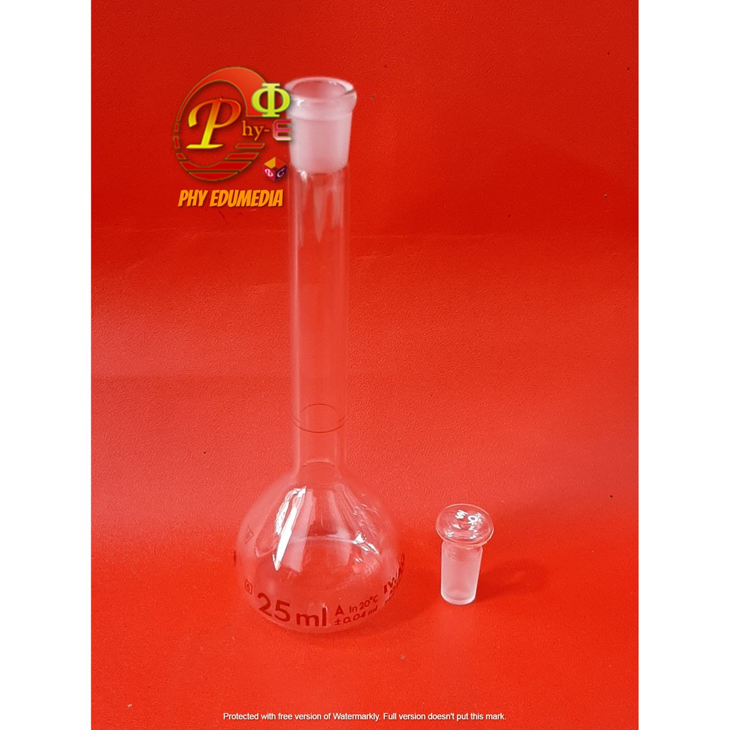 Jual Labu ukur 25ml Iwaki / Volumetric Flask 25ml Iwaki / Labu ukur Glass Stopper Iwaki | Shopee ...