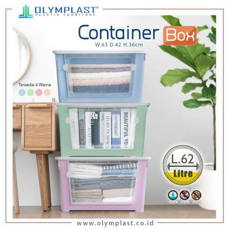 Jual Olymplast Box Container 62 Liter Kotak Plastik Penyimpanan ...