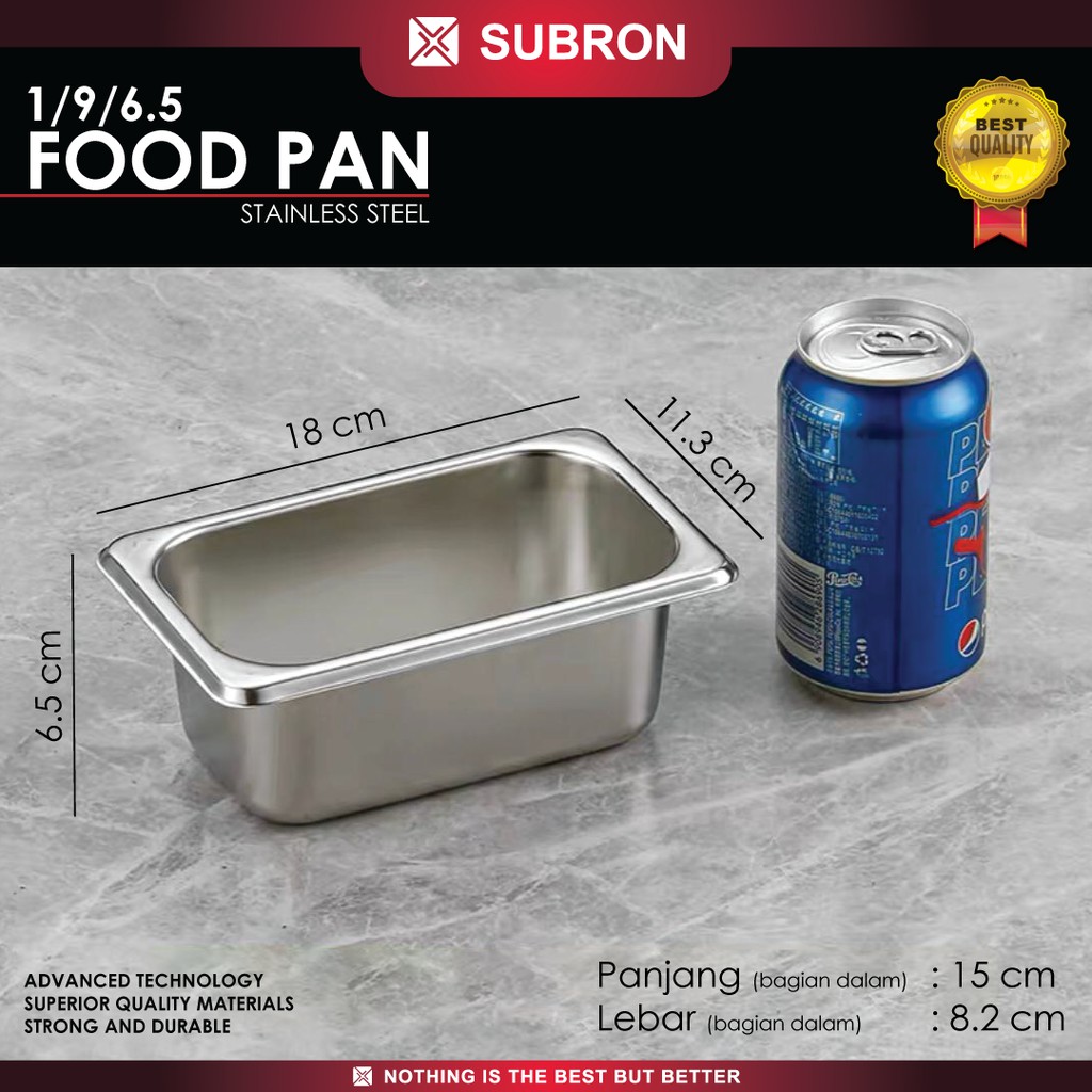 Jual SUBRON Gastronom Food Pan 1/9 Ke Dalam 6.5cm Wadah Penyimpan 1965 Stainless Steel | Shopee ...