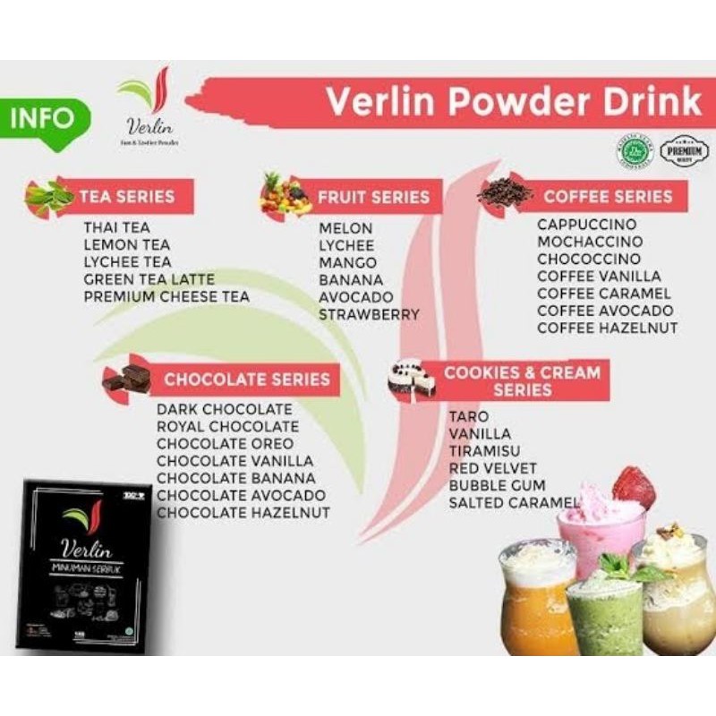 Jual BUBUK MINUMAN KEKINIAN / VERLIN POWDER DRINK 40 GRAM | Shopee ...