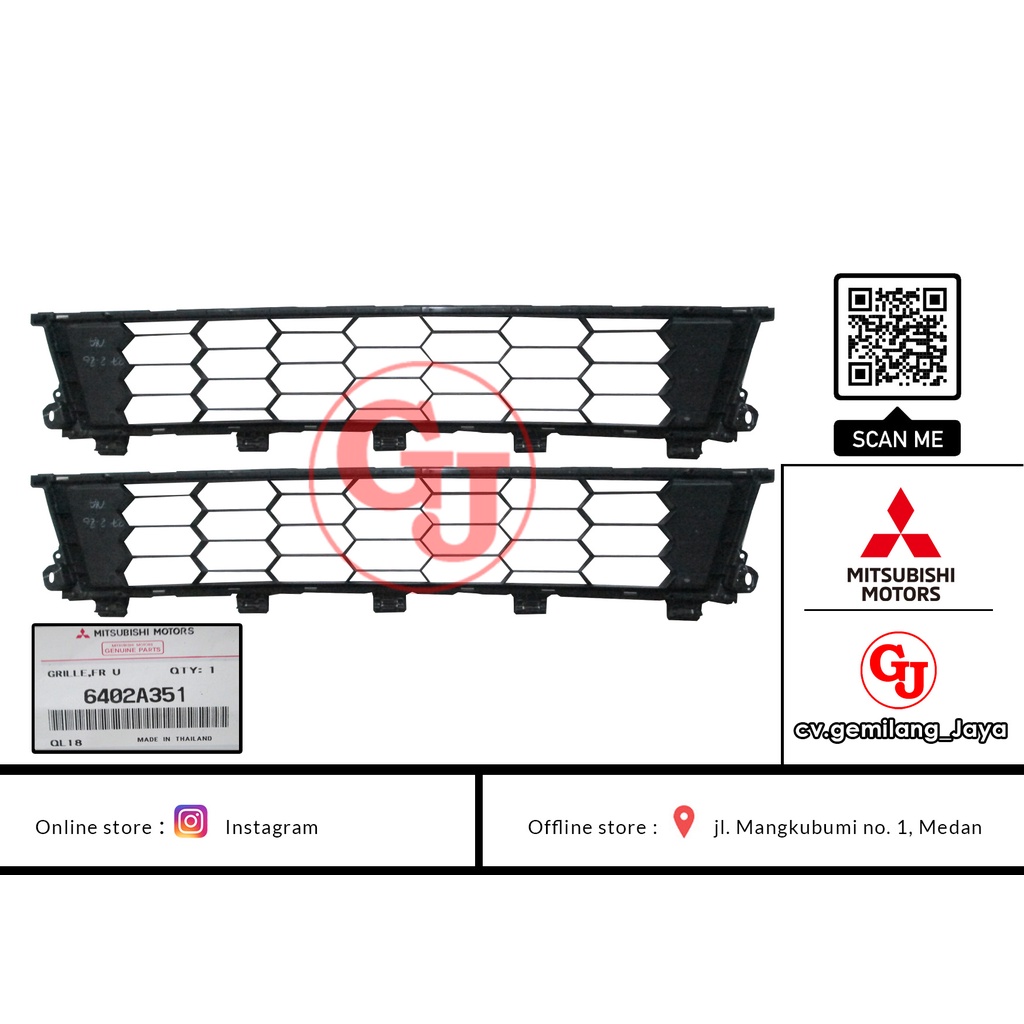 Jual GRILLE BUMPER DEPAN ORIGINAL MITSUBISHI TRITON ALL NEW 6402A351 ...