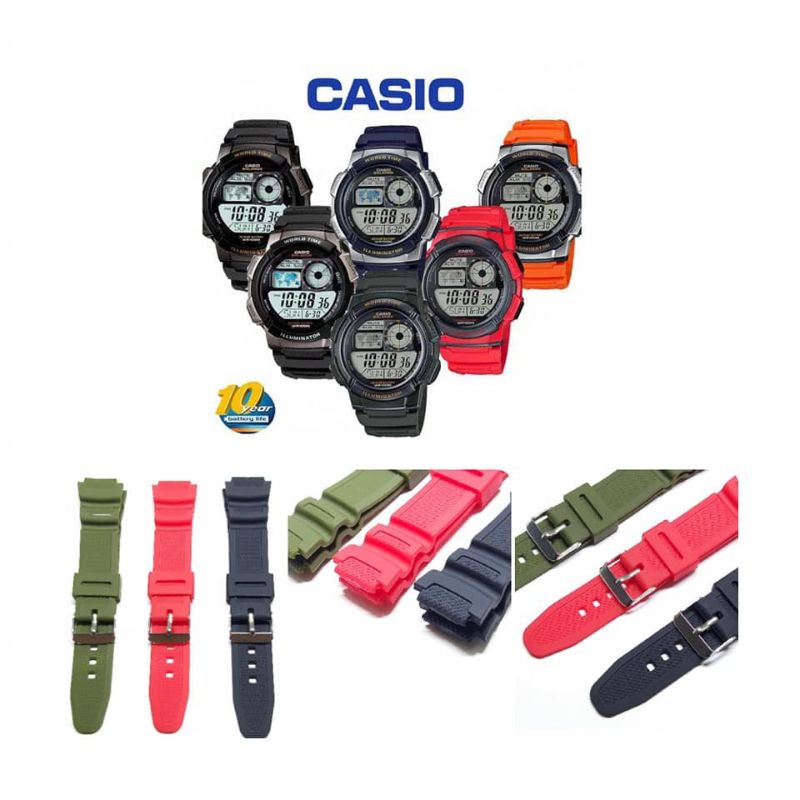 Jual TALI STRAP JAM CASIO GENERAL DIGITAL AE-1000W-2AVDF / AE1000W ...