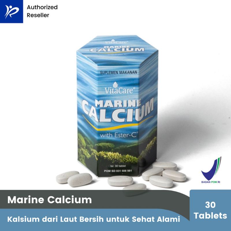 Jual Vitacare Marine Calcium with Ester C isi 30 tablet | Shopee Indonesia