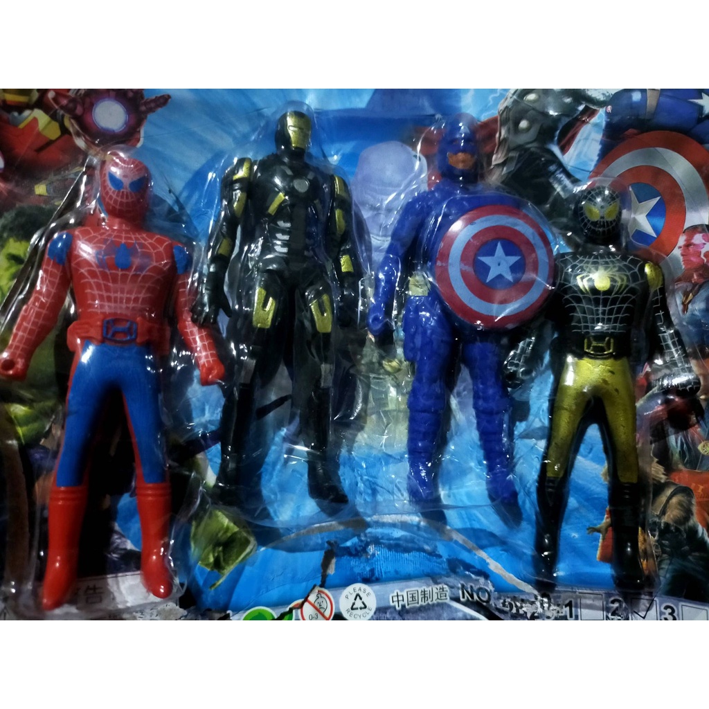 Jual Mainan Robot Miniatur Avengers isi 4 Pcs Mainan Hadiah untuk Anak ...