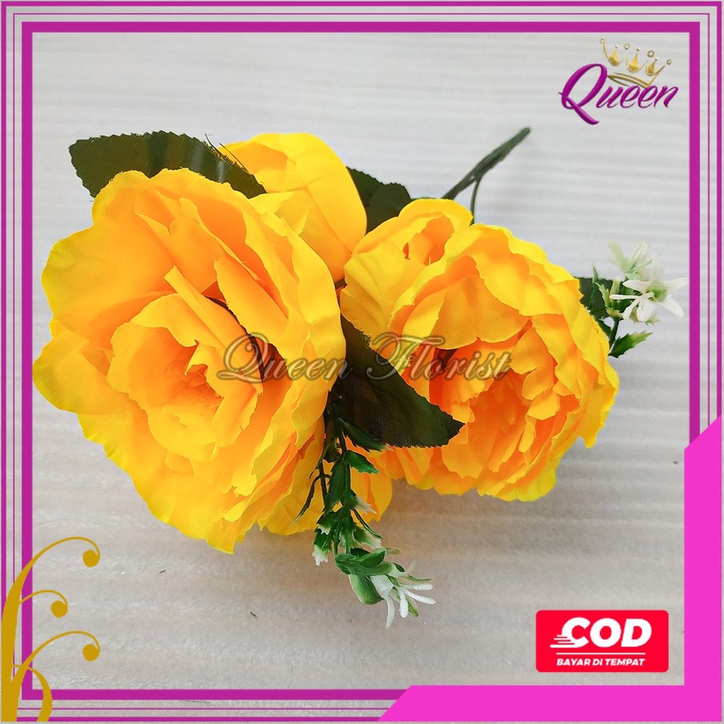 Jual COD BUNGA ROSE MANGKOK ARTIFICIAL DIAMETER KELOPAK 15CM/PEONY ...