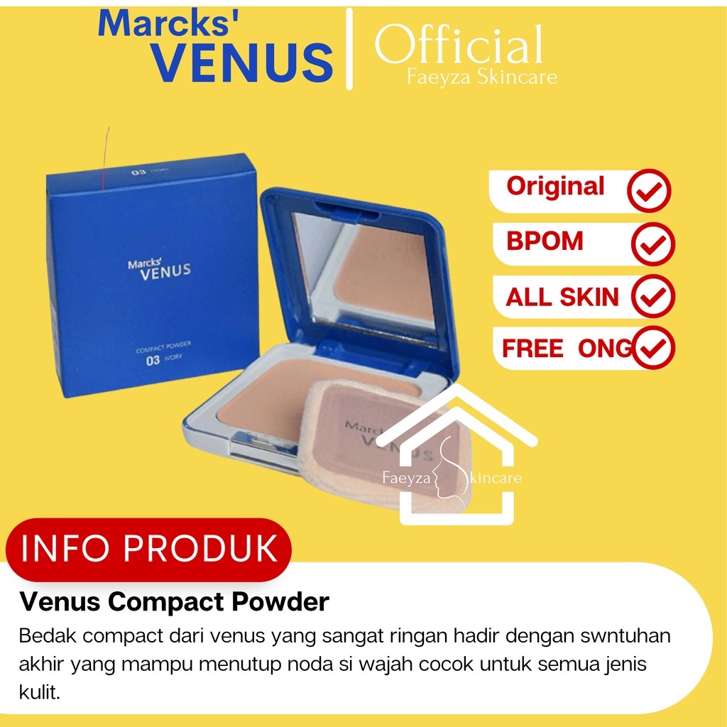 Jual Marcks Venus Compact powder / Bedak Venus Compact Powder | Shopee ...
