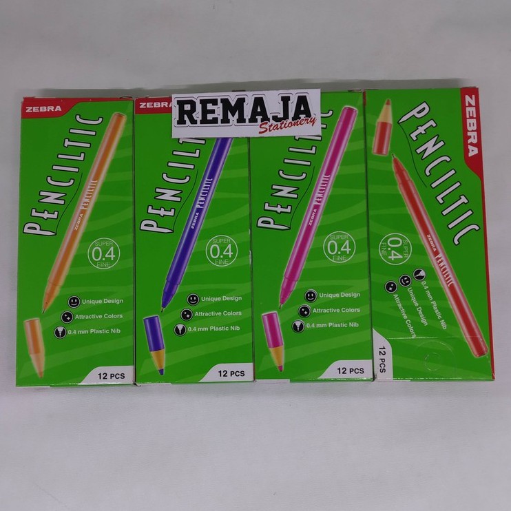 Jual Bolpoin / Pen Zebra Penciltic Warna Per pack | Shopee Indonesia