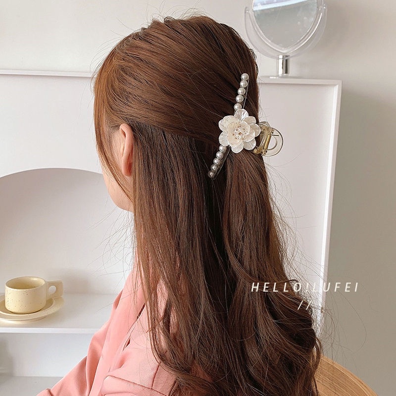 Jual Town Shell Jepitan Rambut Korea Pearl / Pearl Hair Claw / Jedai ...