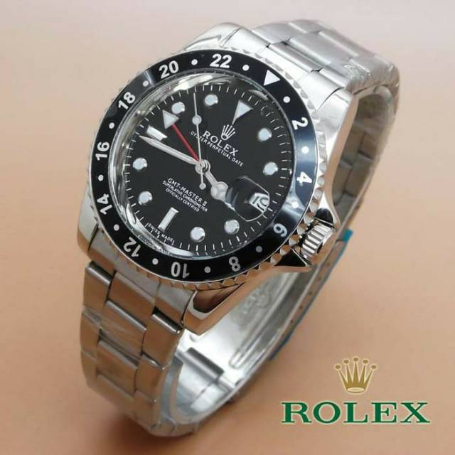 Jual Jam tangan ori Rolex GMT Master II (Black Dial Silver) | Shopee ...