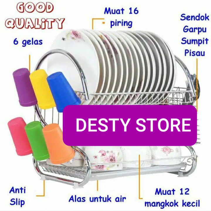 Jual RAK PIRING STAINLESS RPA69 / RAK PIRING SUSUN CUCI PIRING SB ...