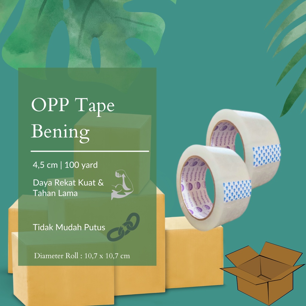 Jual Pluto Tape Lakban Bening / Coklat 2 inch ( 45 mm )100 yard ...