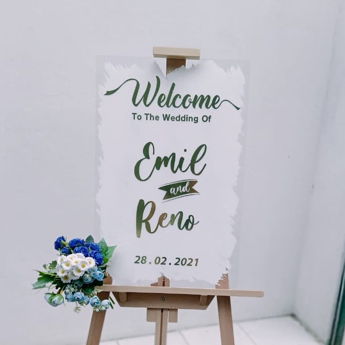 Jual PREMIUM WELCOME SIGN WEDDING AKRILIK/ ENGAGEMENT PERNIKAHAN ...