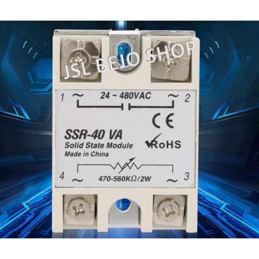 Jual SSR-40VA Solid State Relay For Industrial Automation Process 470-560KΩ/2W | Shopee Indonesia