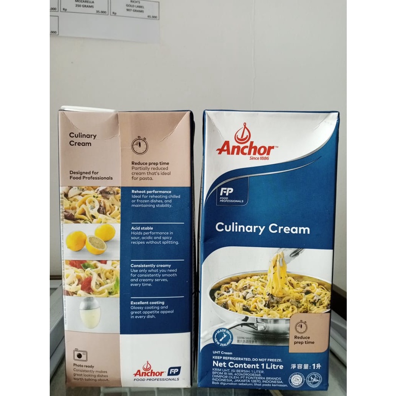Jual Anchor Cooking cream Culinary Cream 1 liter | Shopee Indonesia