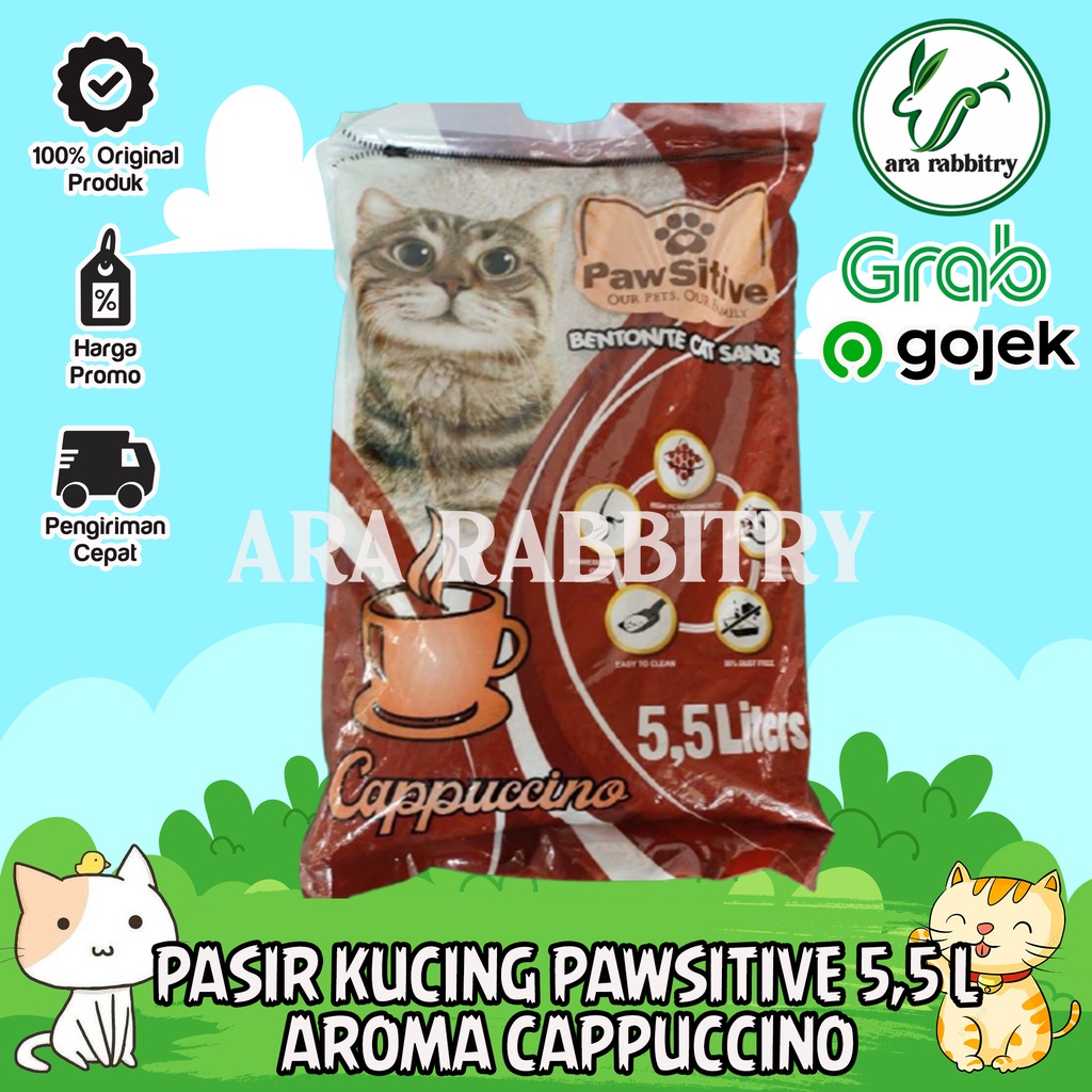 Jual PASIR KUCING GUMPAL WANGI PASIR KUCING PASIR PAWSITIVE 5,5 LITER ...