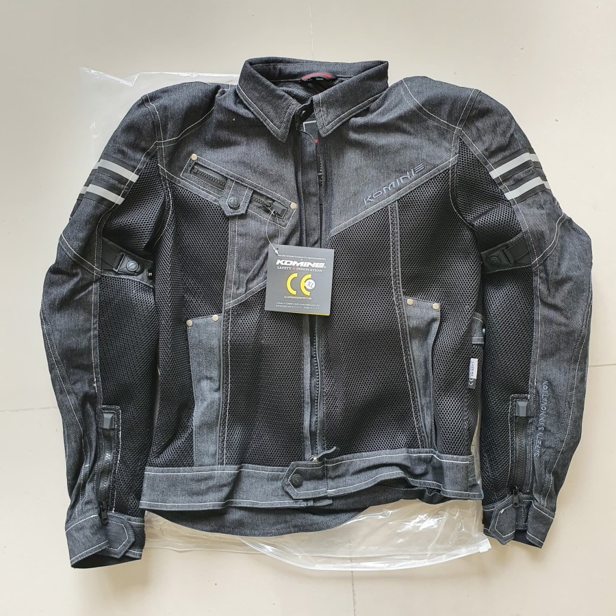 Jual JAKET KOMINE JK 006 JK006 JACKET VINTAGE JEANS DENIM JK006 MESH RIDING | Shopee Indonesia