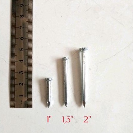 Jual Paku Dinding Beton Bata Hardened Steel Putih 1" 1,5" & 2" | Shopee ...