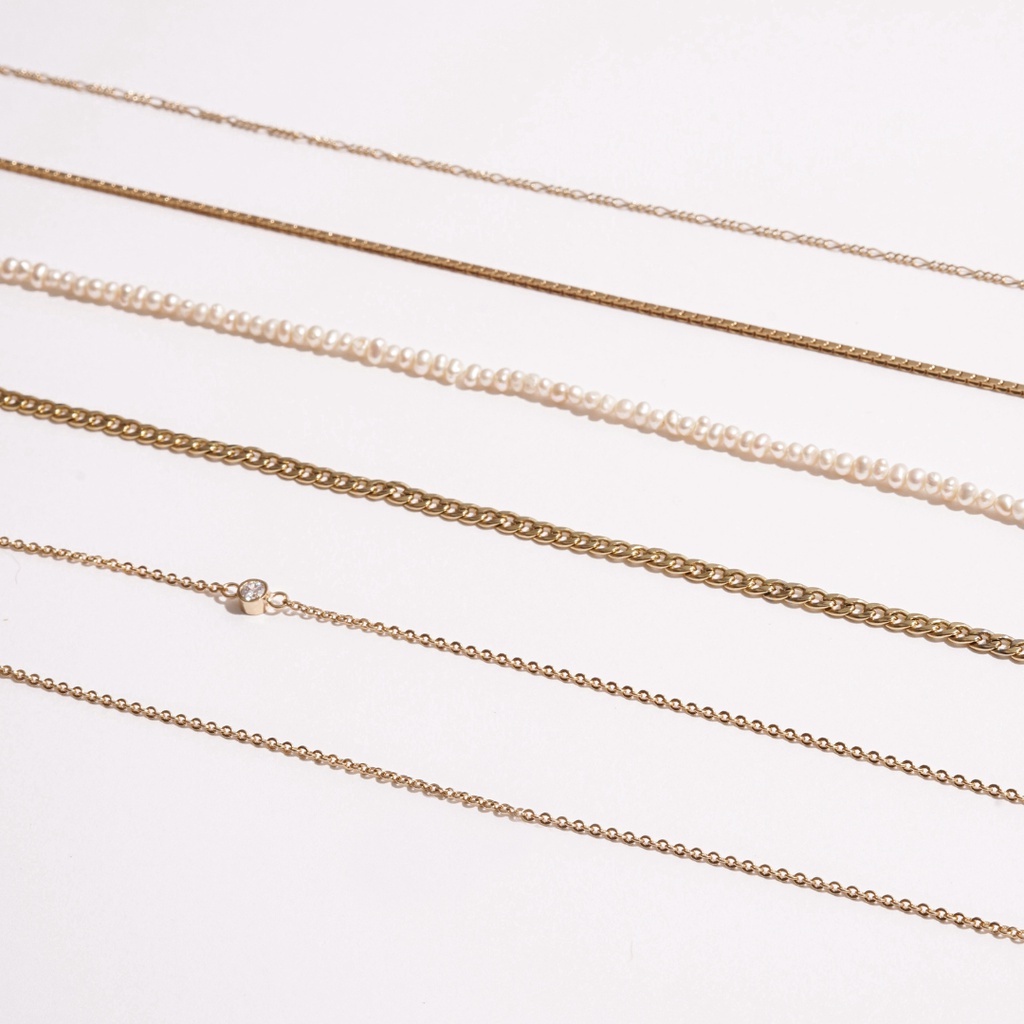Jual Jewel and Tale - Chain Figaro Jules Classic Pearl Curb Necklace ...