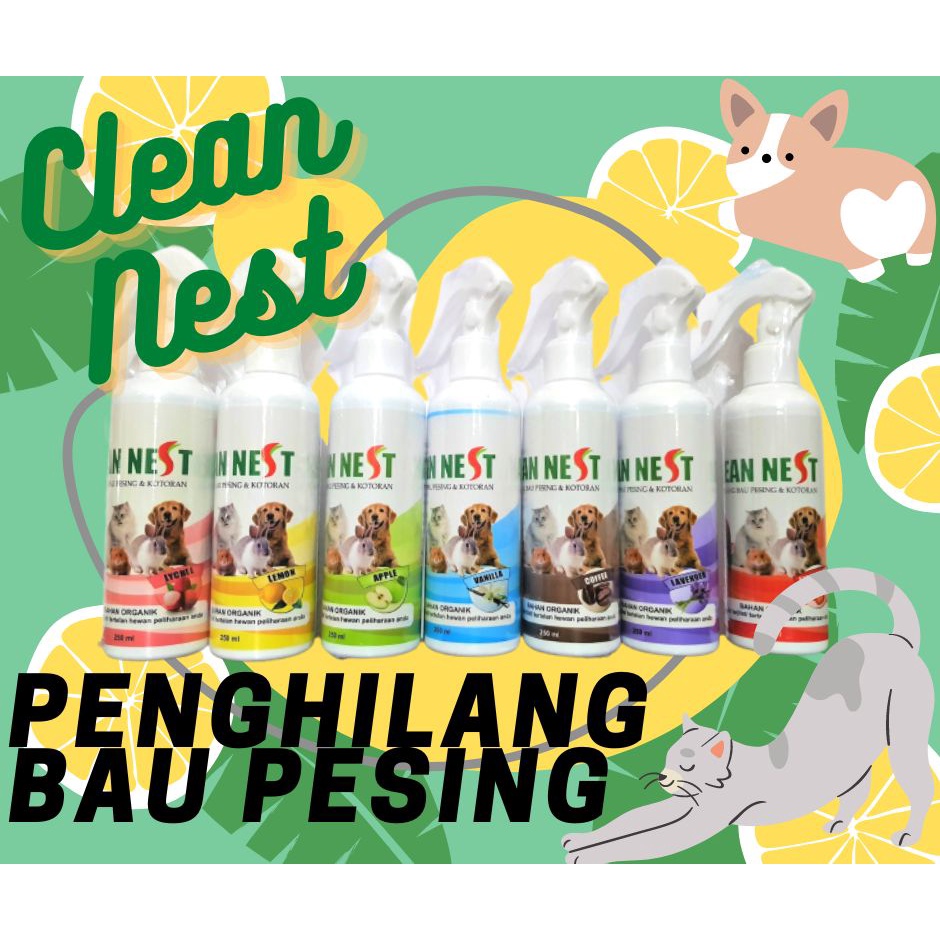 Jual CLEAN NEST 250ml | Penghilang bau pesing pipis urine kotoran poop hewan peliharaan organik ...