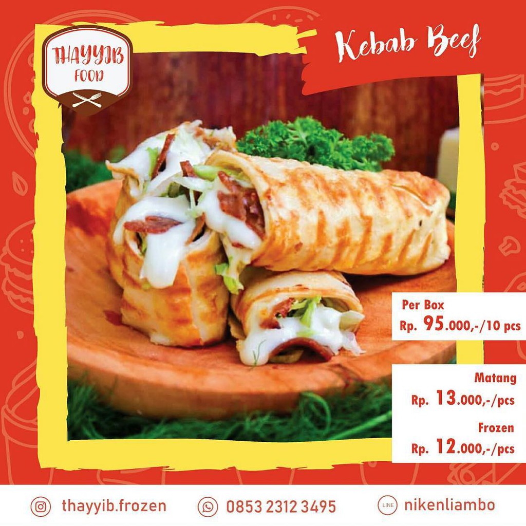 Jual KEBAB FROZEN BEEF THAYYIB HOMEMADE HALAL TANPA MSG DAN PENGAWET ...