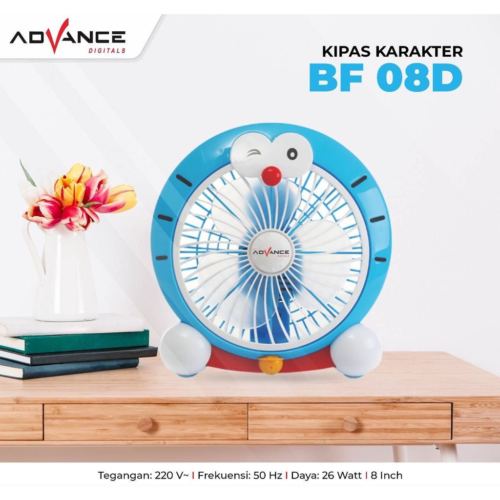 Jual KIPAS ANGIN MEJA DESK FAN 8 INCH / KIPAS ANGIN KARAKTER DORAEMON ...