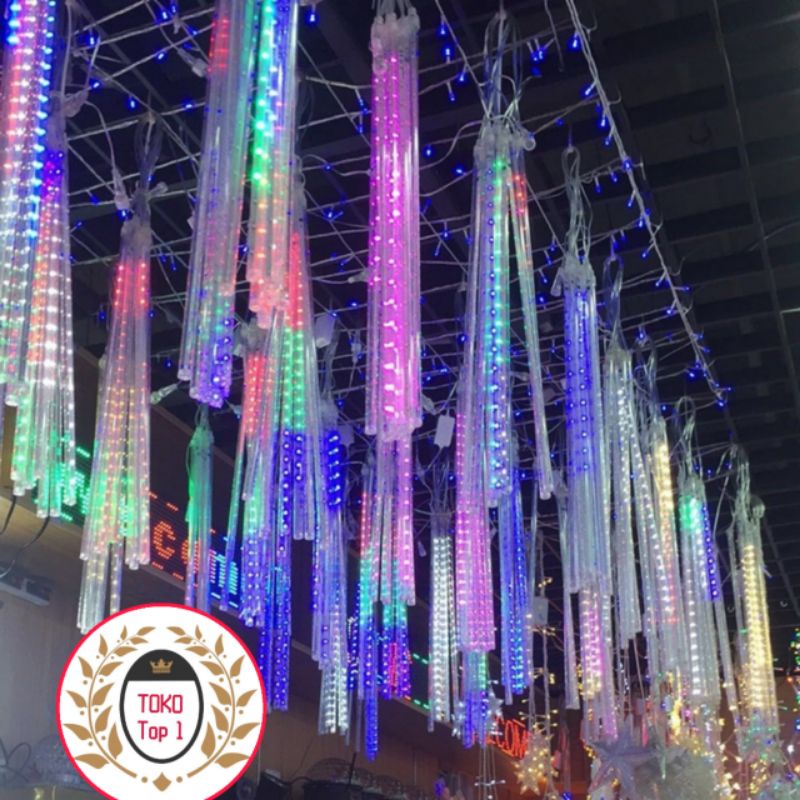 Jual lampu meteor led isi 10 batang/50cm /jatuh rain snow taman hias ...