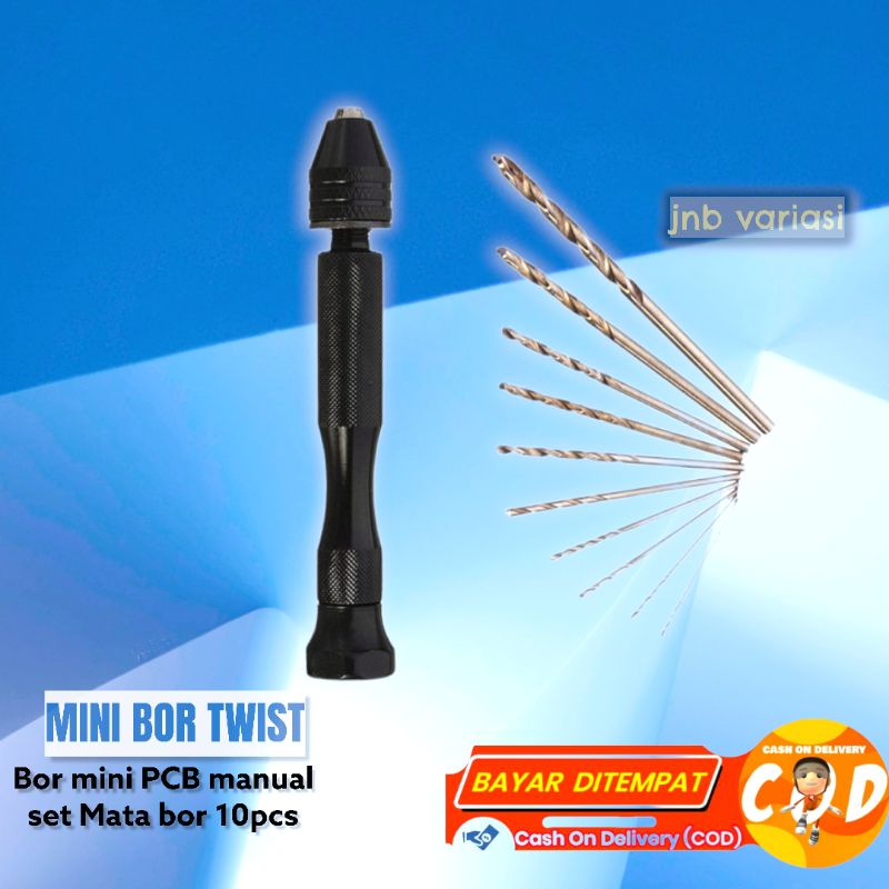 Jual Bor mini Tangan Manual HSS Twist Drills 10 Mata Bor sangkar burung ...