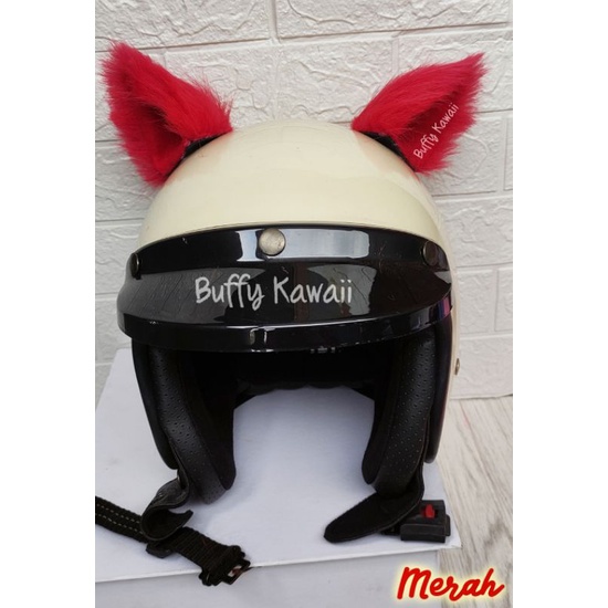 Jual accesories helm kuping kucing helmet cat biker motorcycle cosplay ...