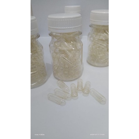 Jual kapsul kosong ukuran "0" bening Halal / cangkang kapsul | Shopee ...