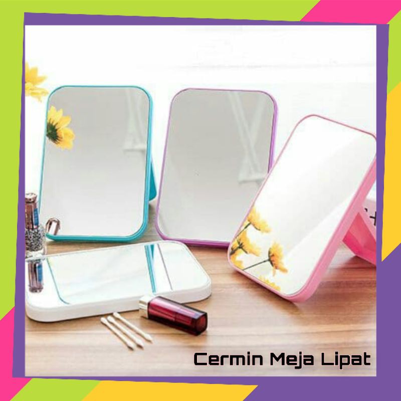 Jual Kaca Cermin Rias Make Up Meja Lipat Persegi Duduk Bagus Tebal ...