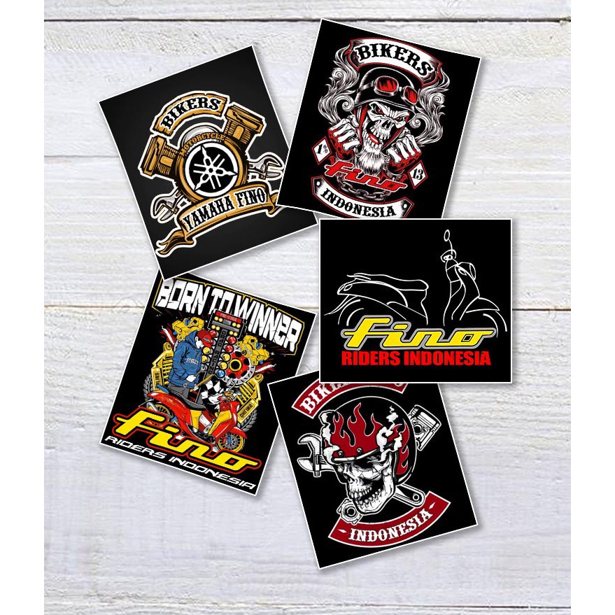 Jual Sticker FINO Stiker motor YAMAHA FINO Riders Indonesia isi 5 pcs ...