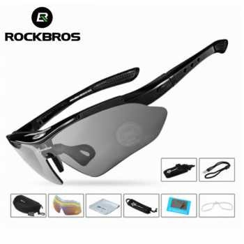 Jual Rockbros Kacamata Sepeda Polarized dengan 5 Lensa Myopia | Shopee Indonesia