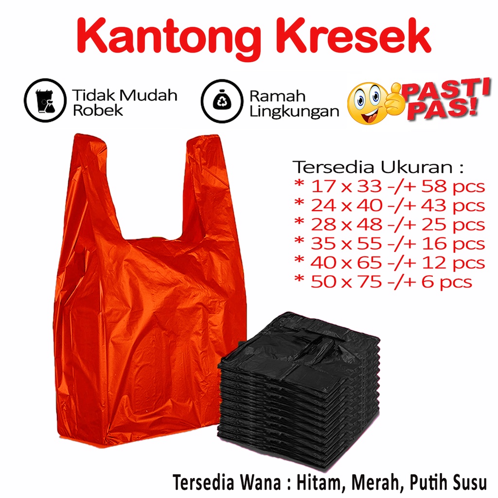 Jual Kantong Plastik | kantong Kresek | Kantong Plastik UK 17x33 ...