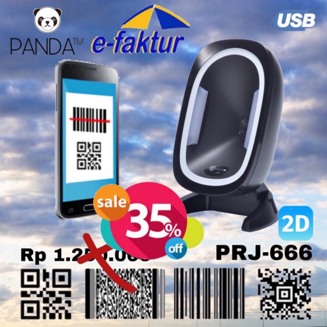Jual 2D IMAGE OMNI QR CODE PANDA PRJ-666 BARCODE SCANNER (E-FAKTUR ...