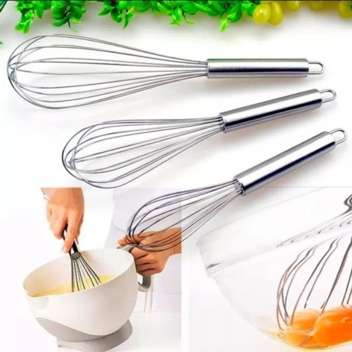 Jual Kocokan Telur Manual Egg Whisk stainless 12 16 inch | Shopee Indonesia