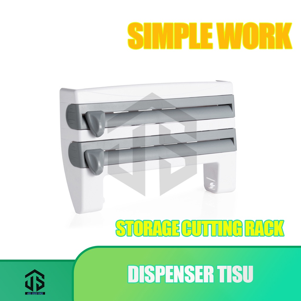 Jual TRIPLE PAPER DISPENSER WRAP WITH CUTTER TISSUE CLING WRAP RAK ...