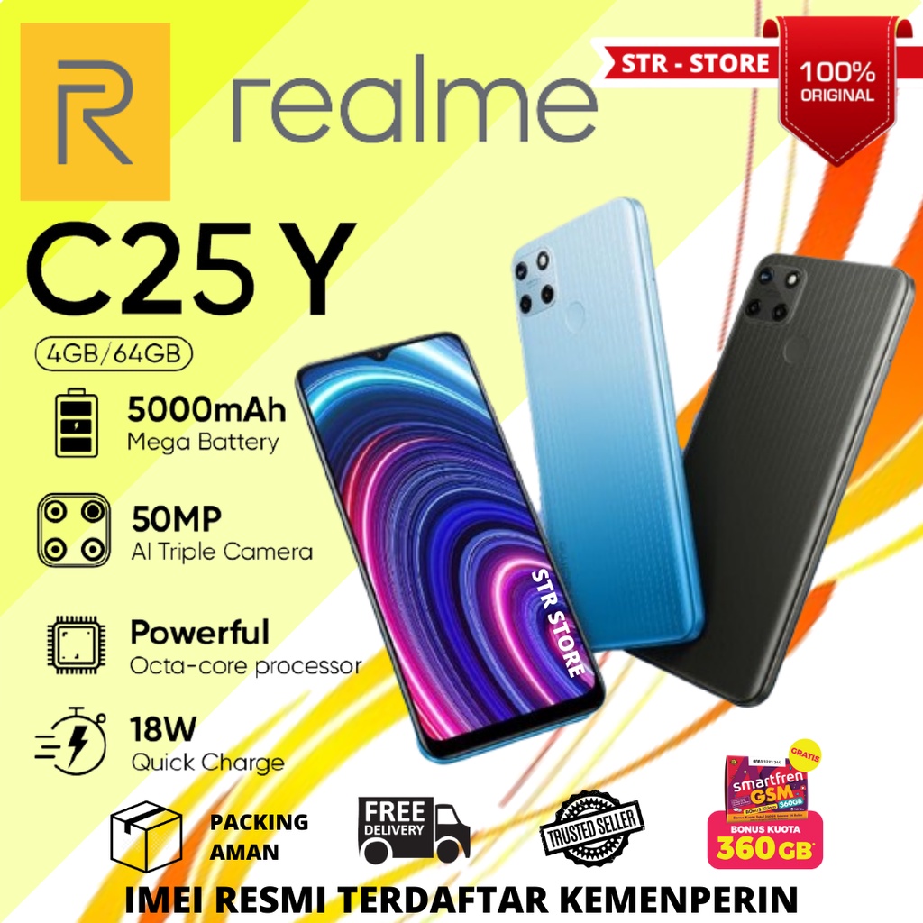 Jual REALME C25Y 4/64 GB GARANSI RESMI REALME INDONESIA | Shopee Indonesia