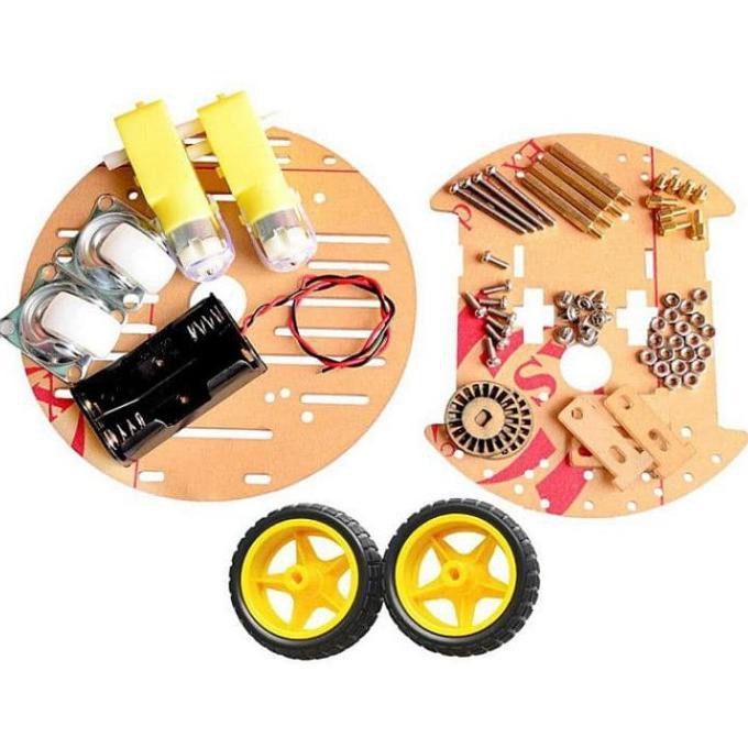 Jual Arduino Smart Car Chasis 2Wd 3 Roda Smartcar Chassis 2 Layer Bulat ...