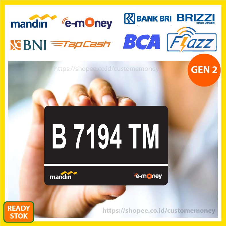Jual KARTU EMONEY DESIGN GAMBAR PLAT NOMOR ETOLL E-MONEY MANDIRI FLAZZ ...