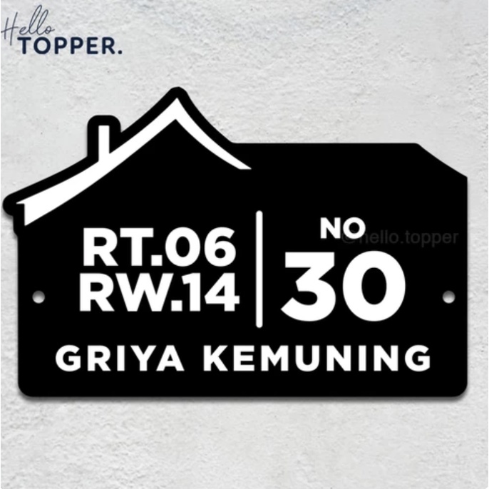 Jual Custom Plat Nomor Rumah Akrilik Timbul Sign Nomor Rumah 30x20 ...