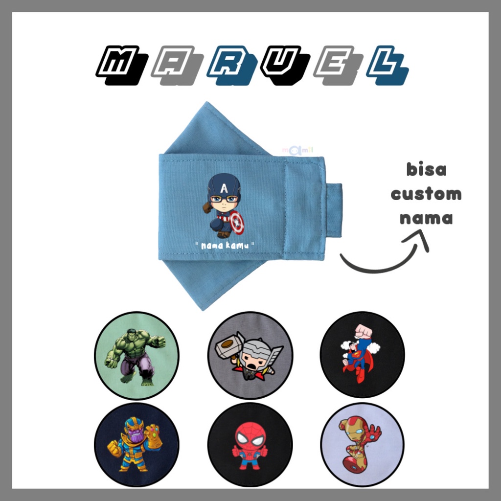Jual MASKER MARVEL || MASKER KAIN 3D 3 PLY KARAKTER + STOPPER || MASKER ...