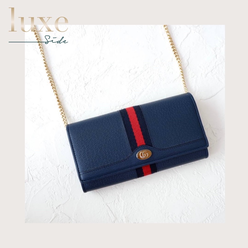 Jual Gucci Leather Stripes WOC Wallet On Chain | Shopee Indonesia