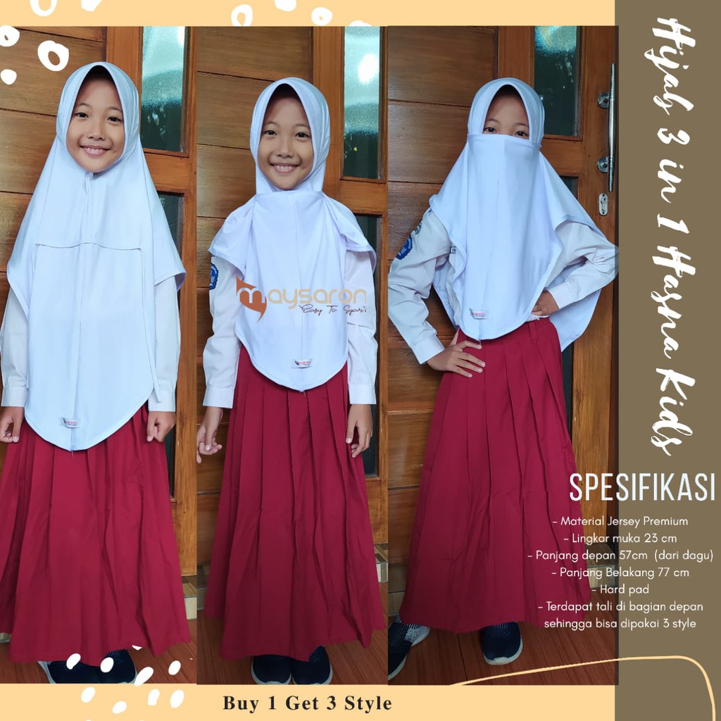 Jual hijab hasna kids 3 in 1 style anak SD | fatihah store | maysaron ...