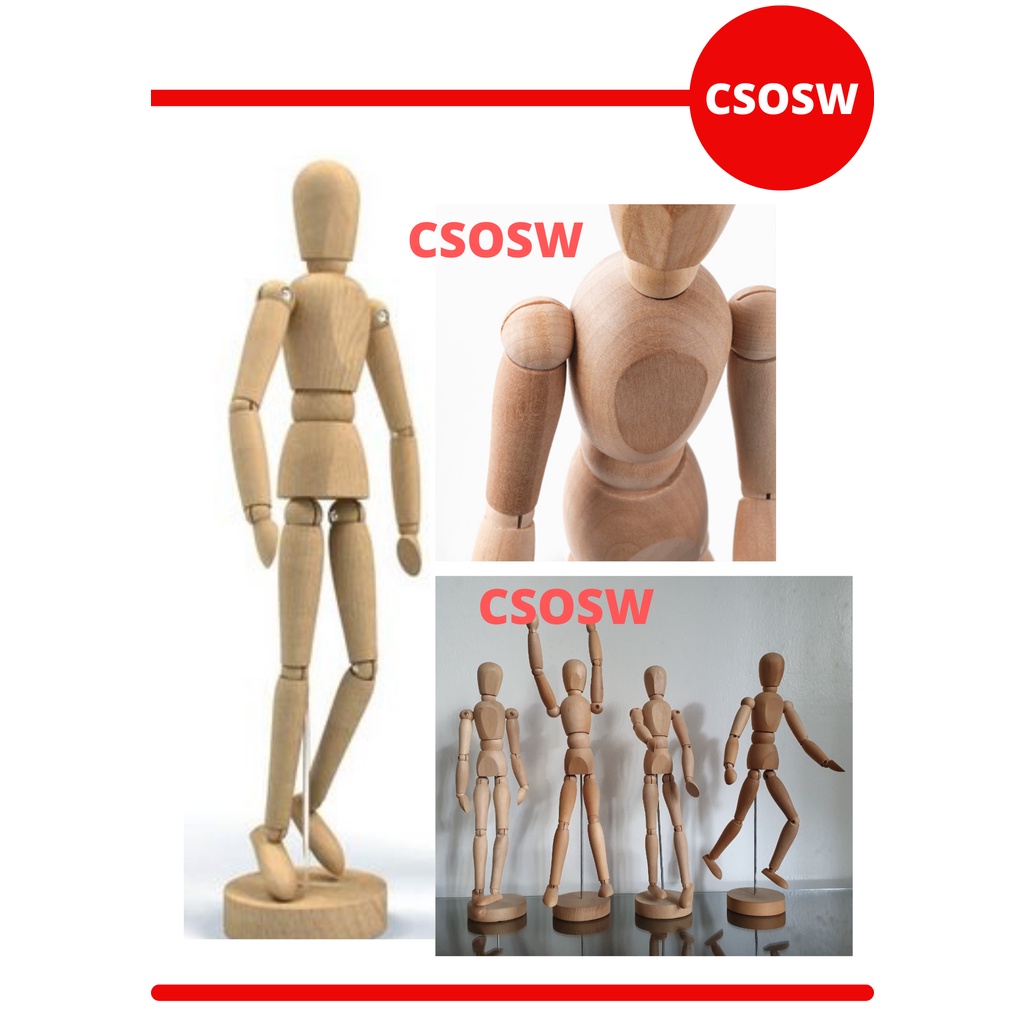 Jual 1Pc Dekorasi Manekin Kayu Mini Patung Kayu IKGESTLTA Wooden ...