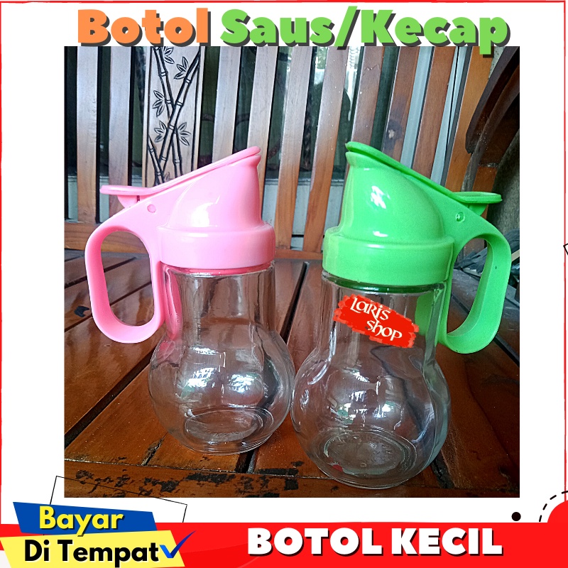 Jual Botol Cangkir Kaca Kecil Tempat Saos Saus Kecap Tutup Plastik ...