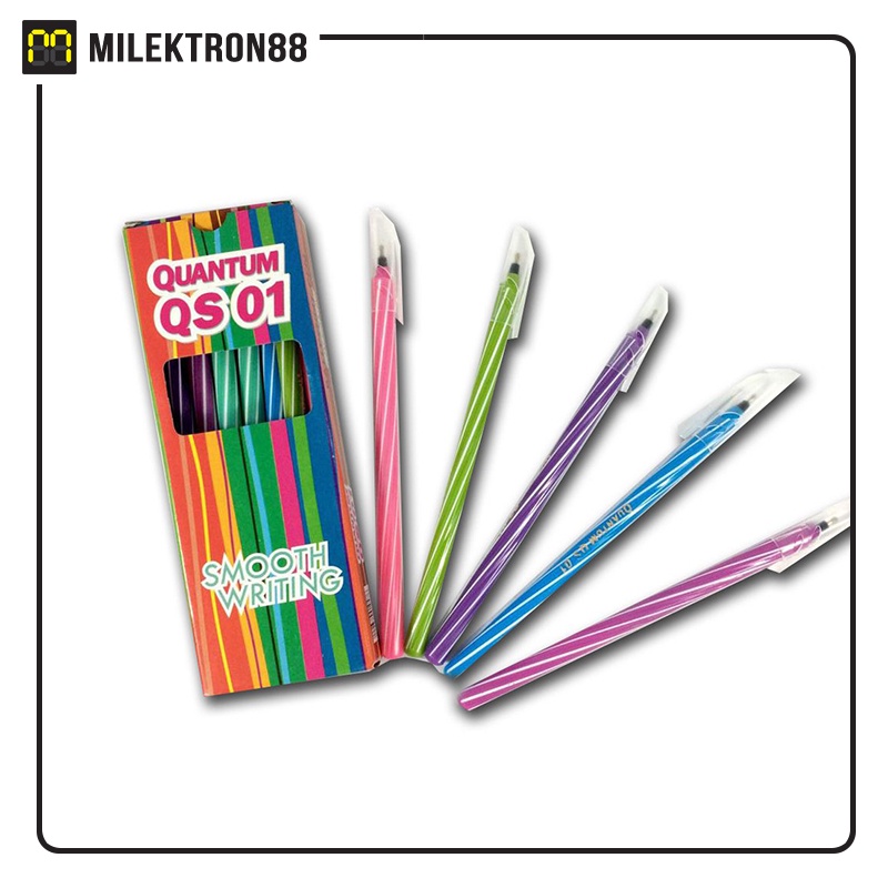 Jual QUANTUM Ballpoint Pen QS-01 Extra Fine Pulpen Ulir Warna Warni ...